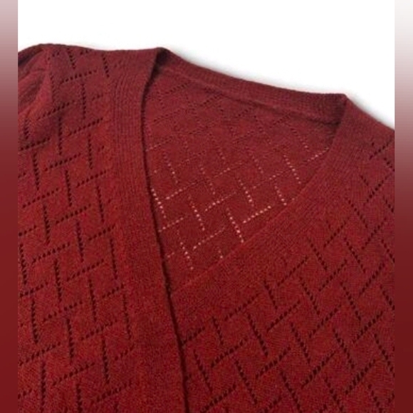 Sweaters | New Chic Pointelle Knit Peplum Sweater Cardigan Top Belted ...
